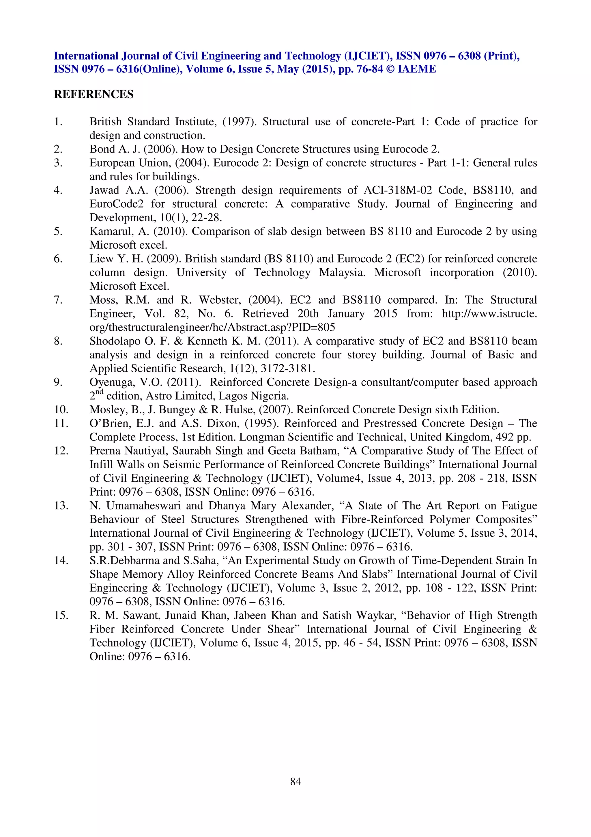 A COMPARATIVE STUDY OF BS8110 AND EUROCODE 2 STANDARDS FOR DESIGN OF A ...