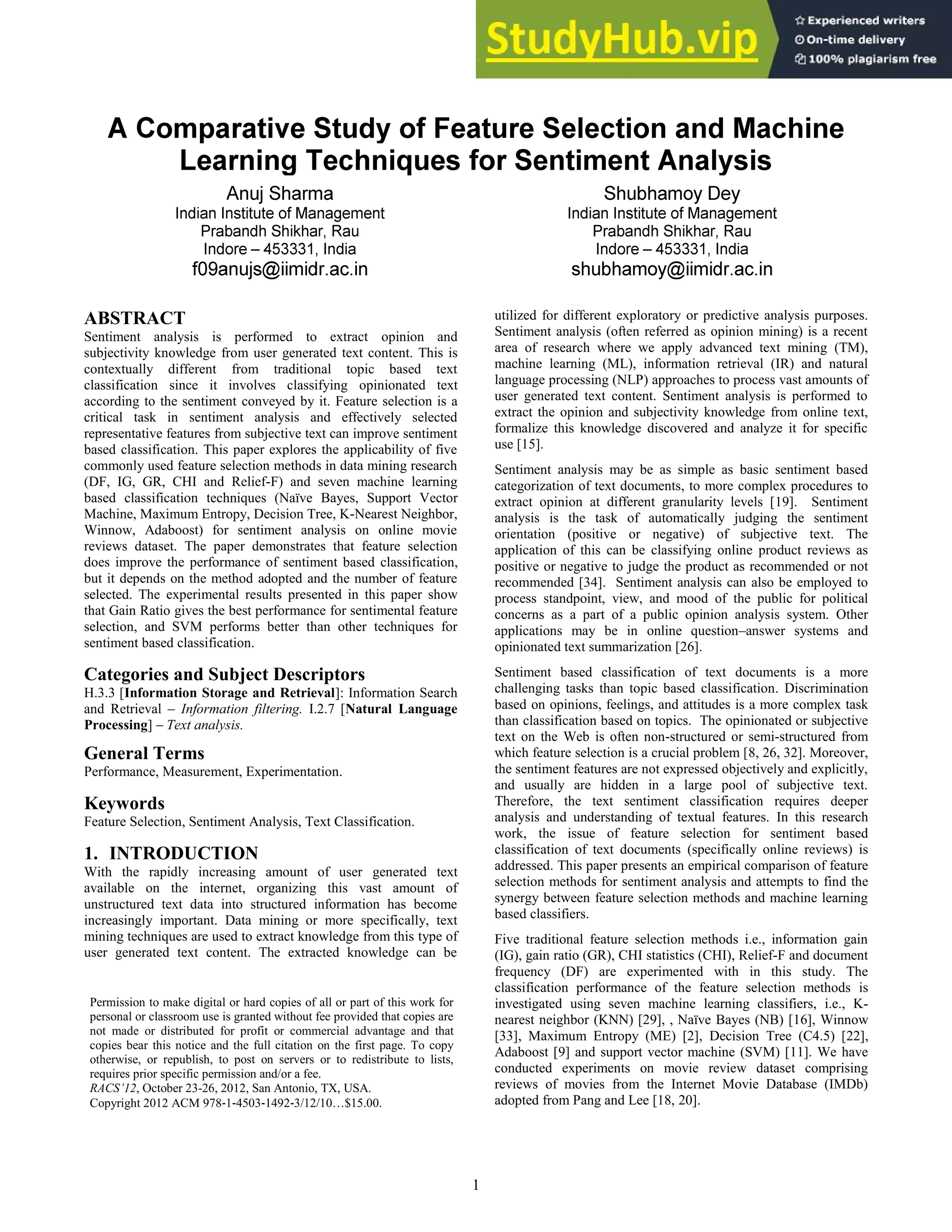 A Comparative Study of Feature Selection and Machine Learning Techniques for Sentiment Analysis.pdf