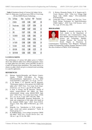 A comparative study of full adder using static cmos logic style | PDF