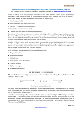 A Comparative Study of GA tuned and PSO tuned PI Controller Based Speed Control of Brushless DC ...
