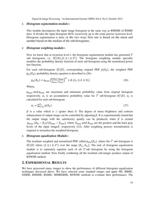 A comparative study of histogram equalization based image enhancement techniques for brightness ...
