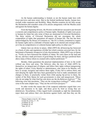 A COMPARATIVE STUDY OF HUMAN RIGHTS IN ISLAM AND UNIVERSAL DECLARATION ...