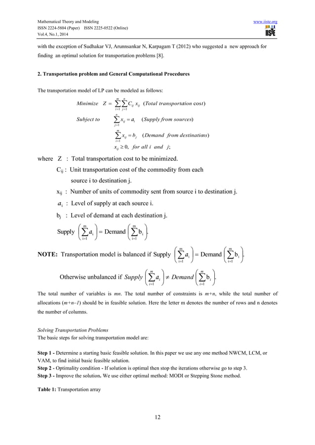 A comparative study of initial basic feasible solution methods | PDF