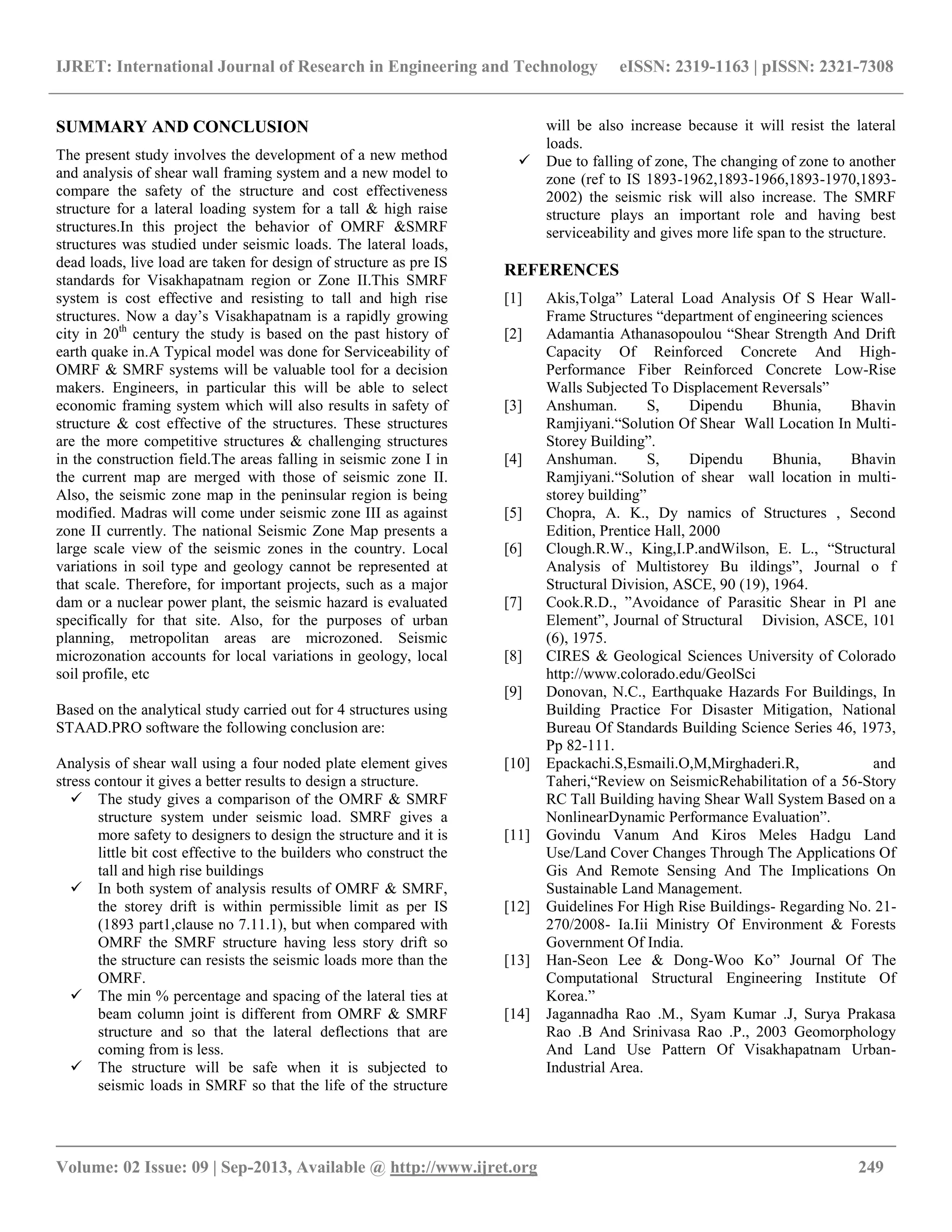 A comparative study of omrf & smrf structural system for tall & high ...