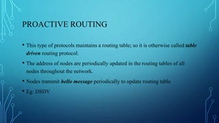 A comparative study of reactive and proactive routing | PPTX
