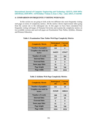 A comparative study of redesigned web site based on complexity metrics | PDF