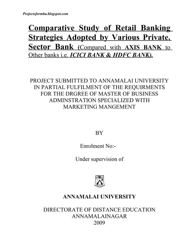 A comparative study of retail banking strategies adopted by various ...