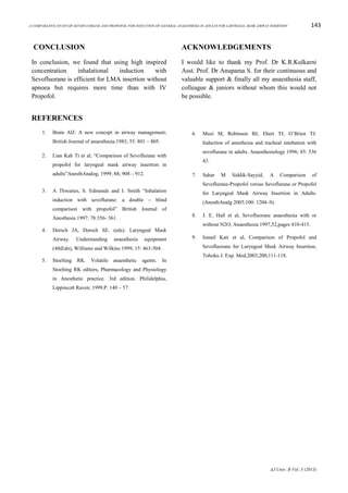 A comparative study of sevofluorane and propofol for induction of ...