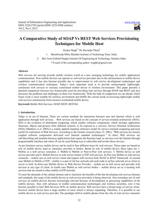 A comparative study of soap vs rest web services provisioning | PDF