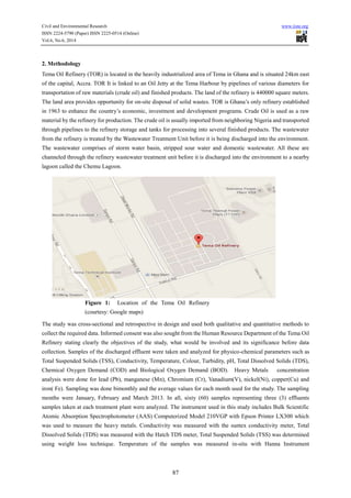 A comparative study of the quality of wastewater from tema | PDF