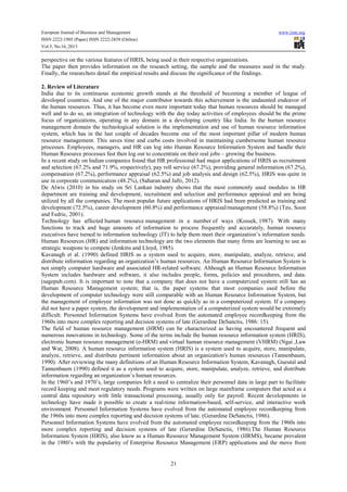 A comparative study of the software packages used as hris by ...