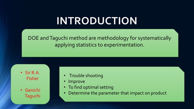 Design of Experiment (DOE): Taguchi Method and Full Factorial Design in ...