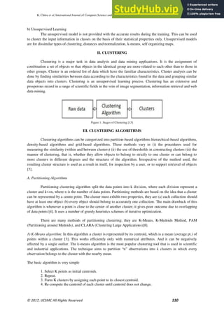 A Comparative Study Of Various Clustering Algorithms In Data Mining | PDF