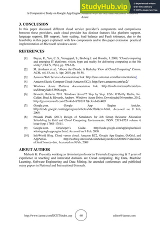 A COMPARATIVE STUDY ON GOOGLE APP ENGINE AMAZON WEB SERVICES AND ...