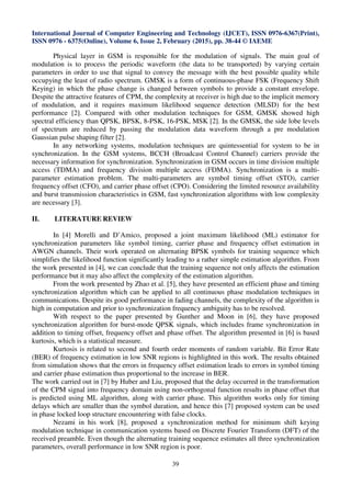 A comparative study on synchronization algorithms for various modulation techniques in gsm | PDF
