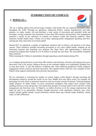 A comparatve study on peps vs coca cola company | PDF