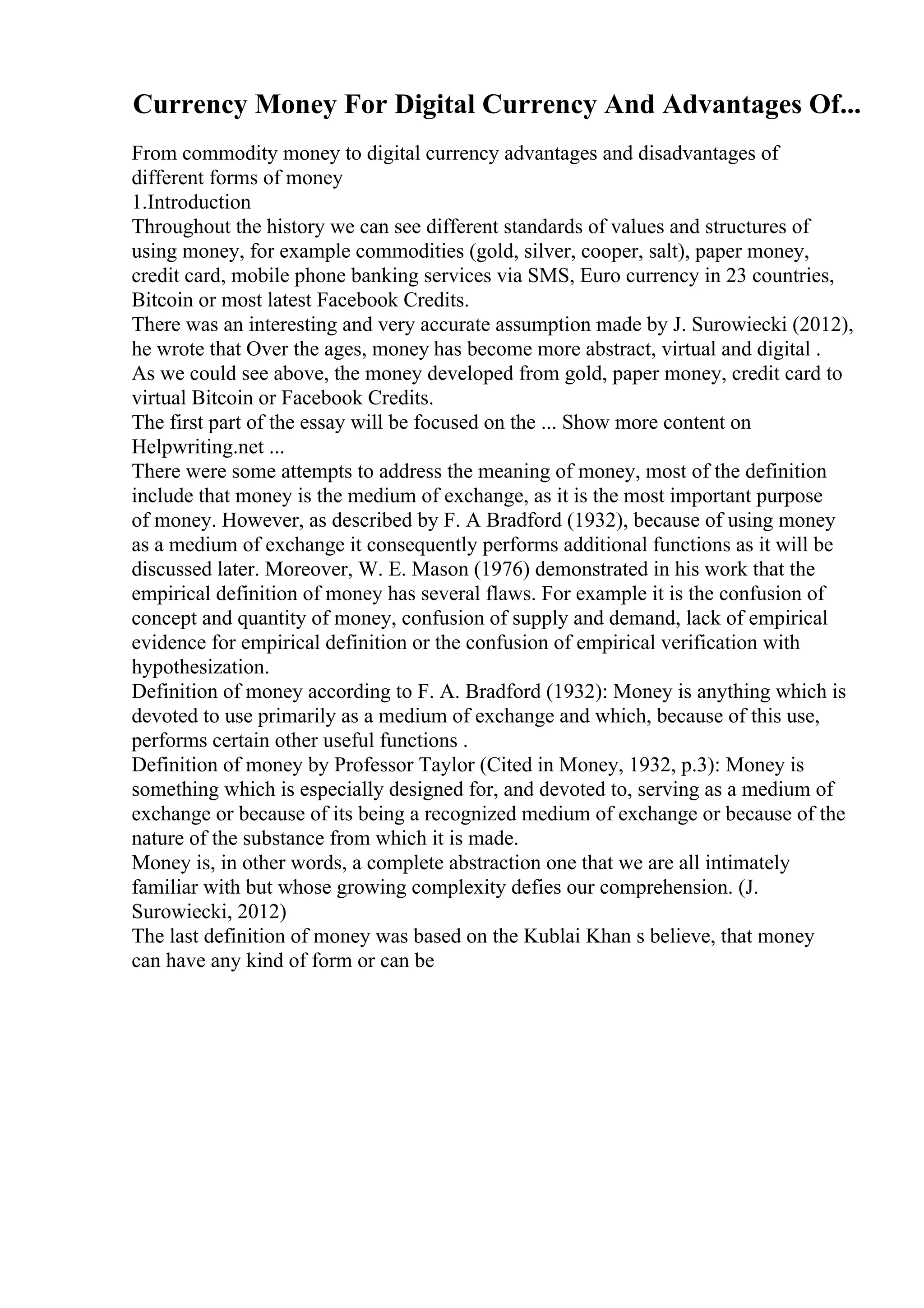 A Compare And Contrast Essay | PDF