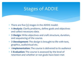 A comparison and contrast between the addie and dick and carey | PPT