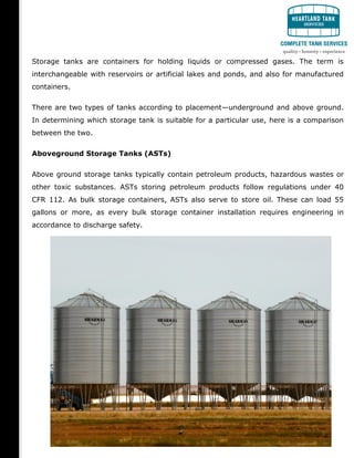 A Comparison Between Aboveground and Underground Storage Tanks | PDF
