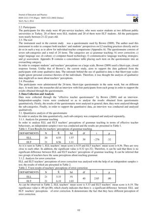A comparison between elt and ell graduates with regard to their ...