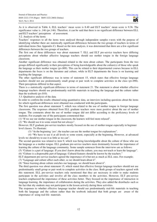 A comparison between elt and ell graduates with regard to their ...