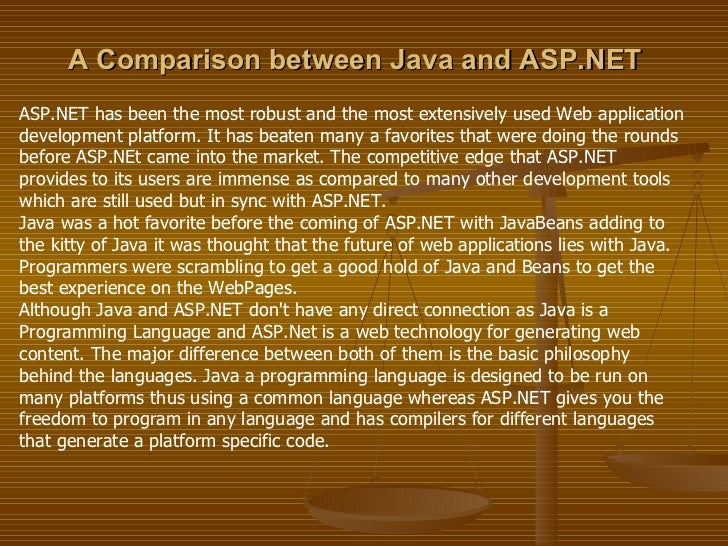 A comparison between java and asp.net