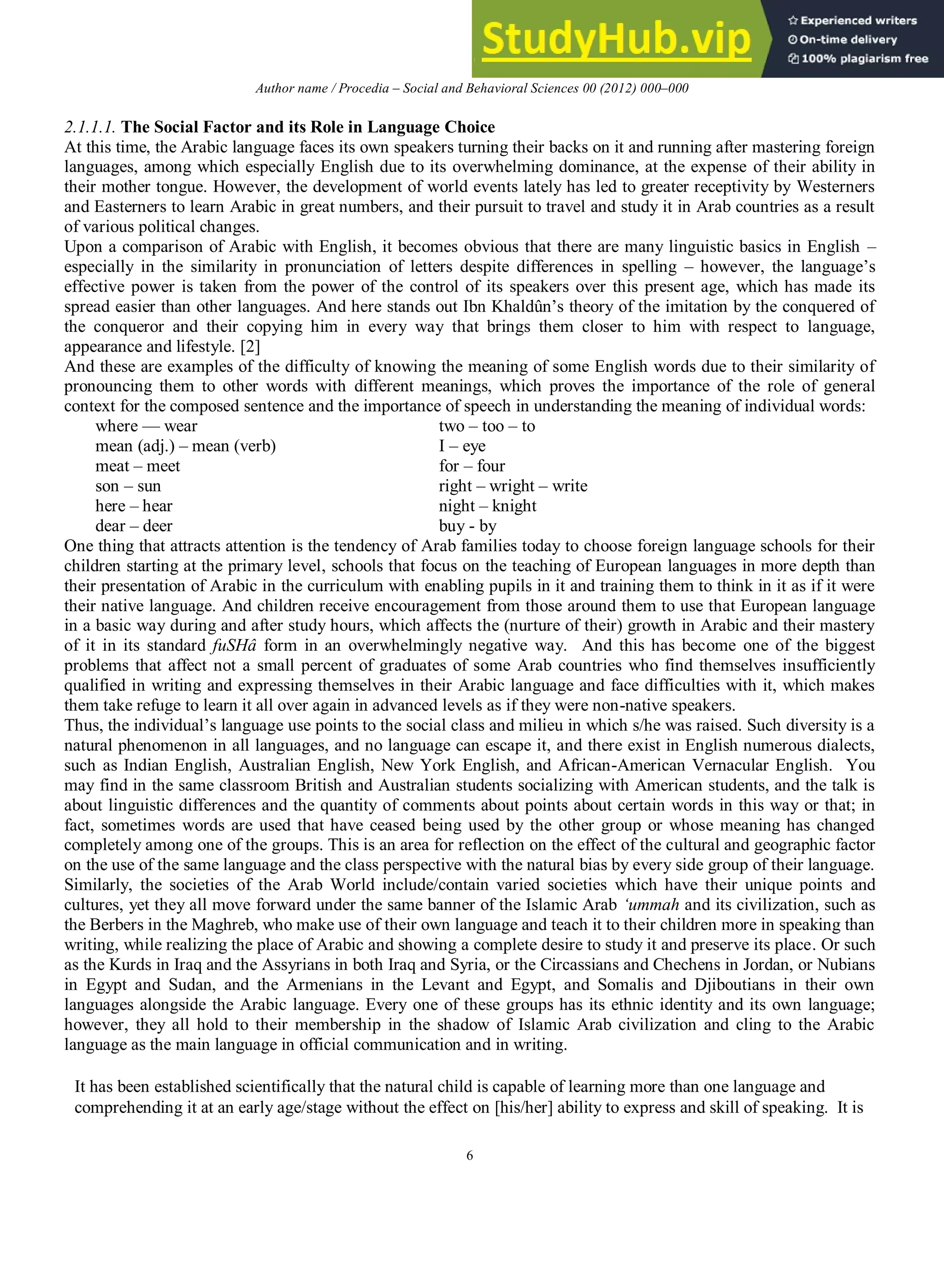 A Comparison Between The Arabic And English Languages | PDF