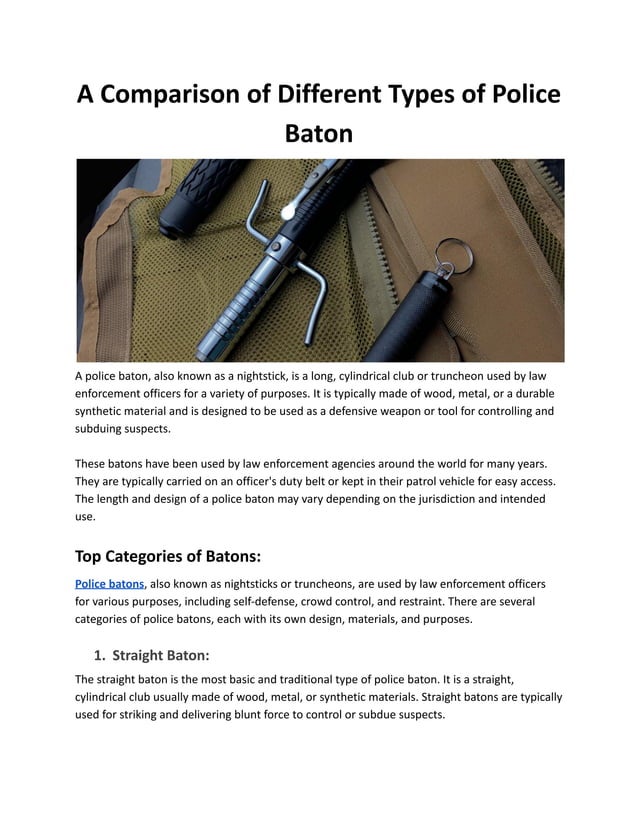 A Comparison of Different Types of Police Baton | PDF
