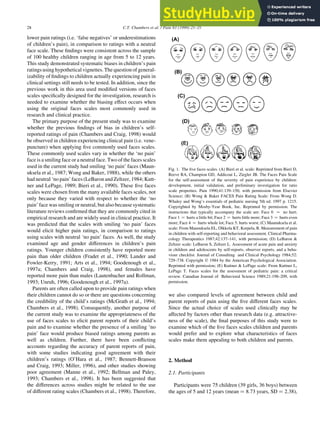 A Comparison Of Faces Scales For The Measurement Of Pediatric Pain ...