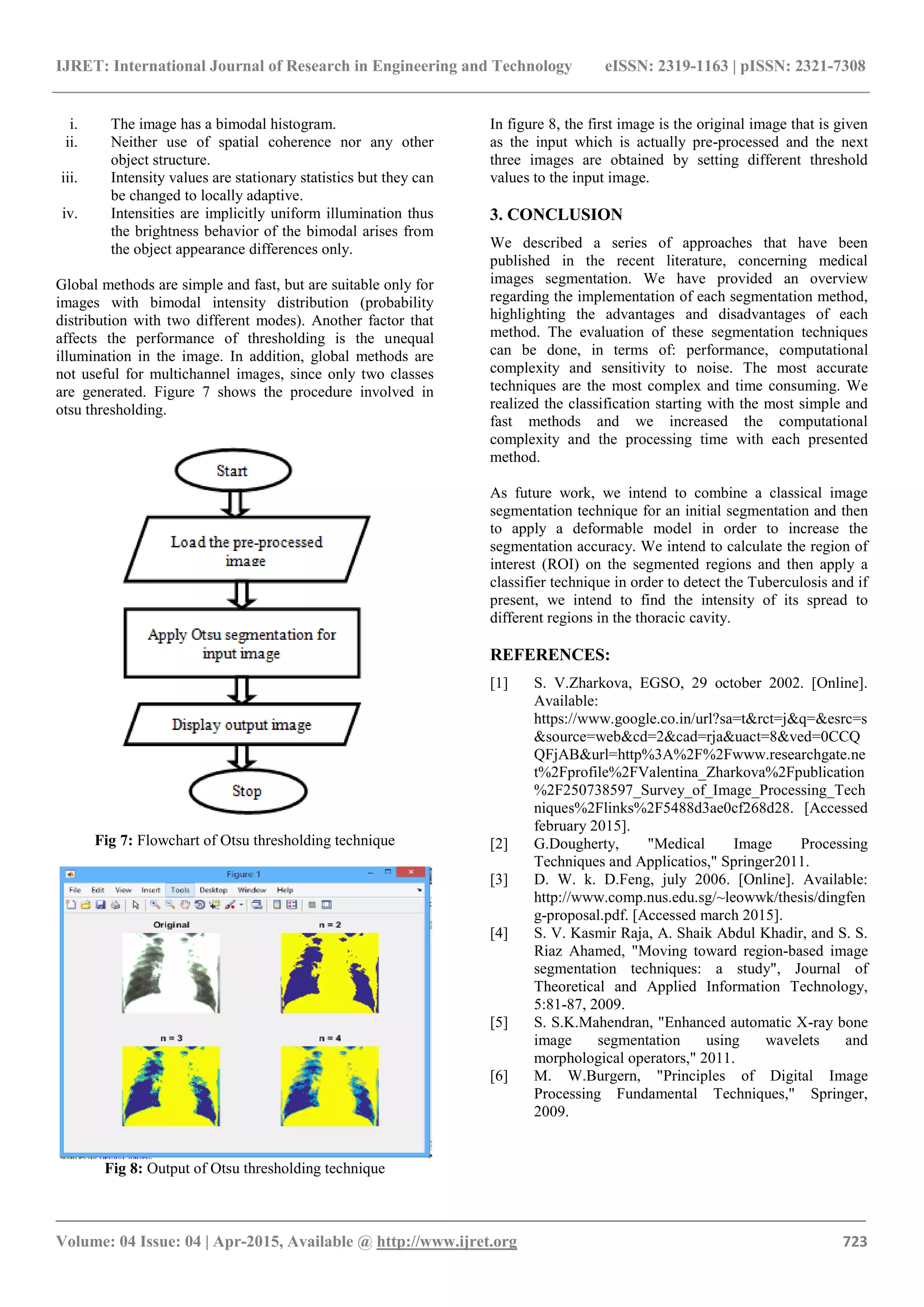 A comparison of image segmentation techniques, otsu and watershed for x ...