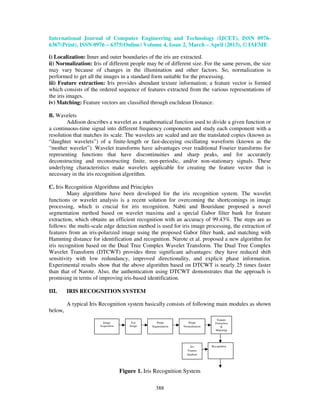 A comparison of multiple wavelet algorithms for iris recognition 2 | PDF