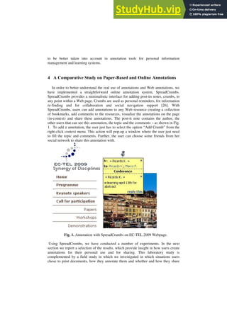 A Comparison Of Paper-Based And Online Annotations In The Workplace ...