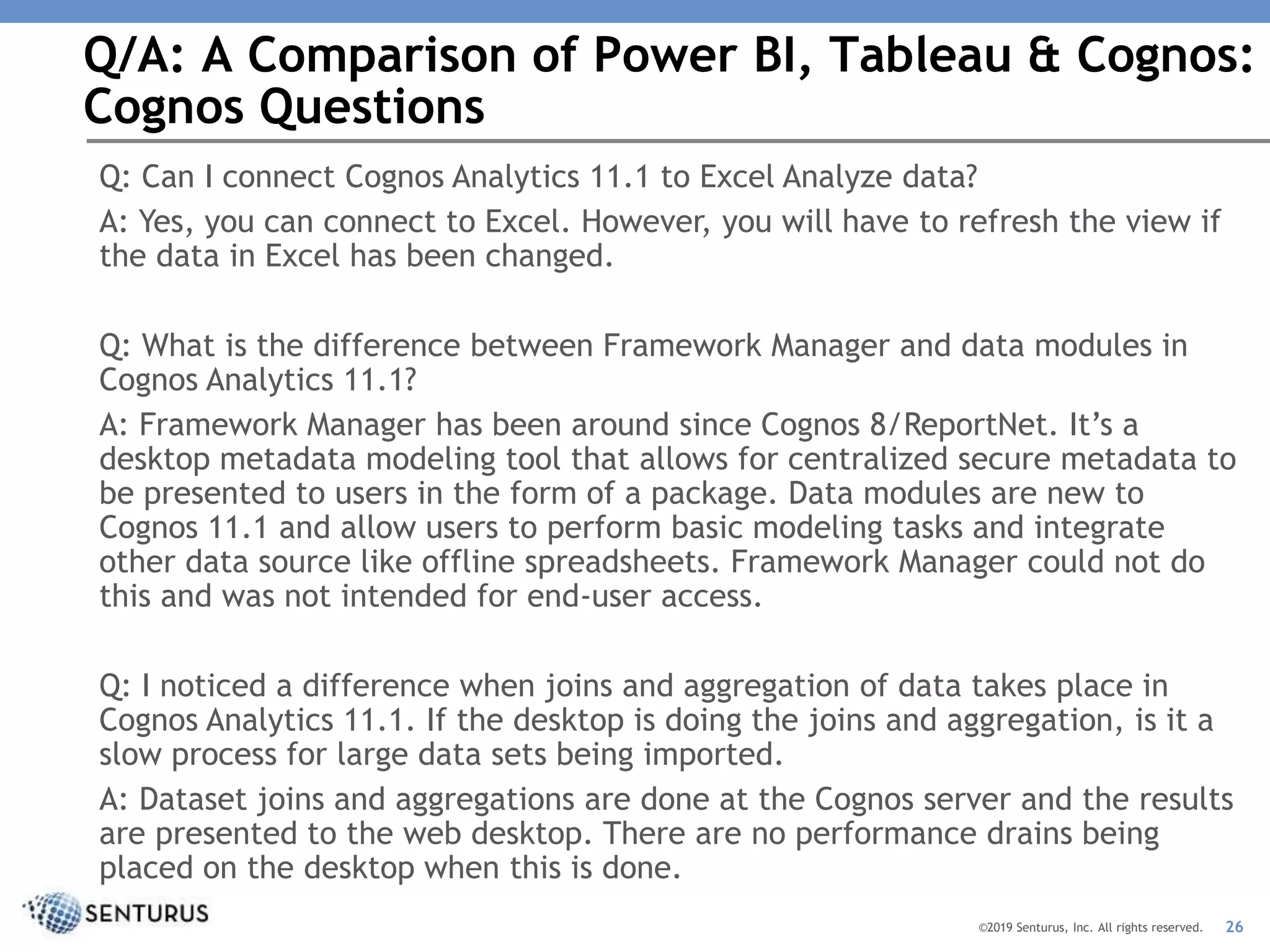 A Comparison of Power BI, Tableau & Cognos | PPTX