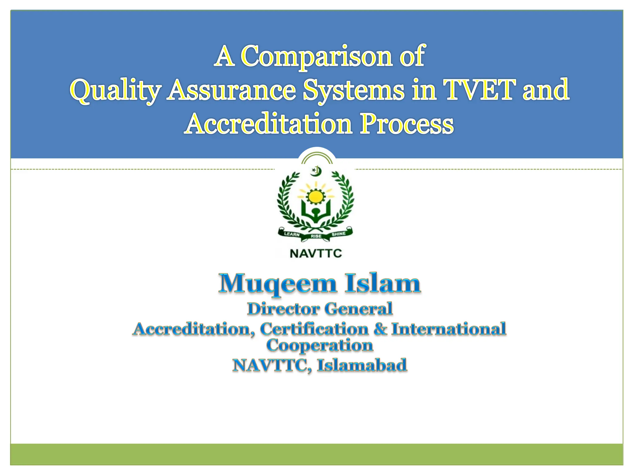 A Comparison of Quality Assurance Systems in TVET and Accreditation ...
