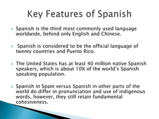 A comparison of spanish and english poster | PPTX