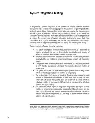 A Comparison of System Integration and Isolation Testing: Determining ...