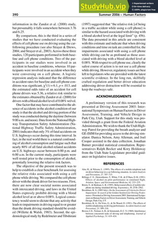 A Comparison Of The Cell Phone Driver And The Drunk Driver | PDF