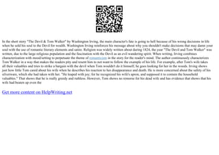 A Comparison Of The Devil And Tom Walker | PPT