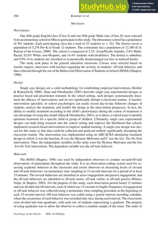 A Comparison Of The Mystery Motivator And The Get Em On Task ...