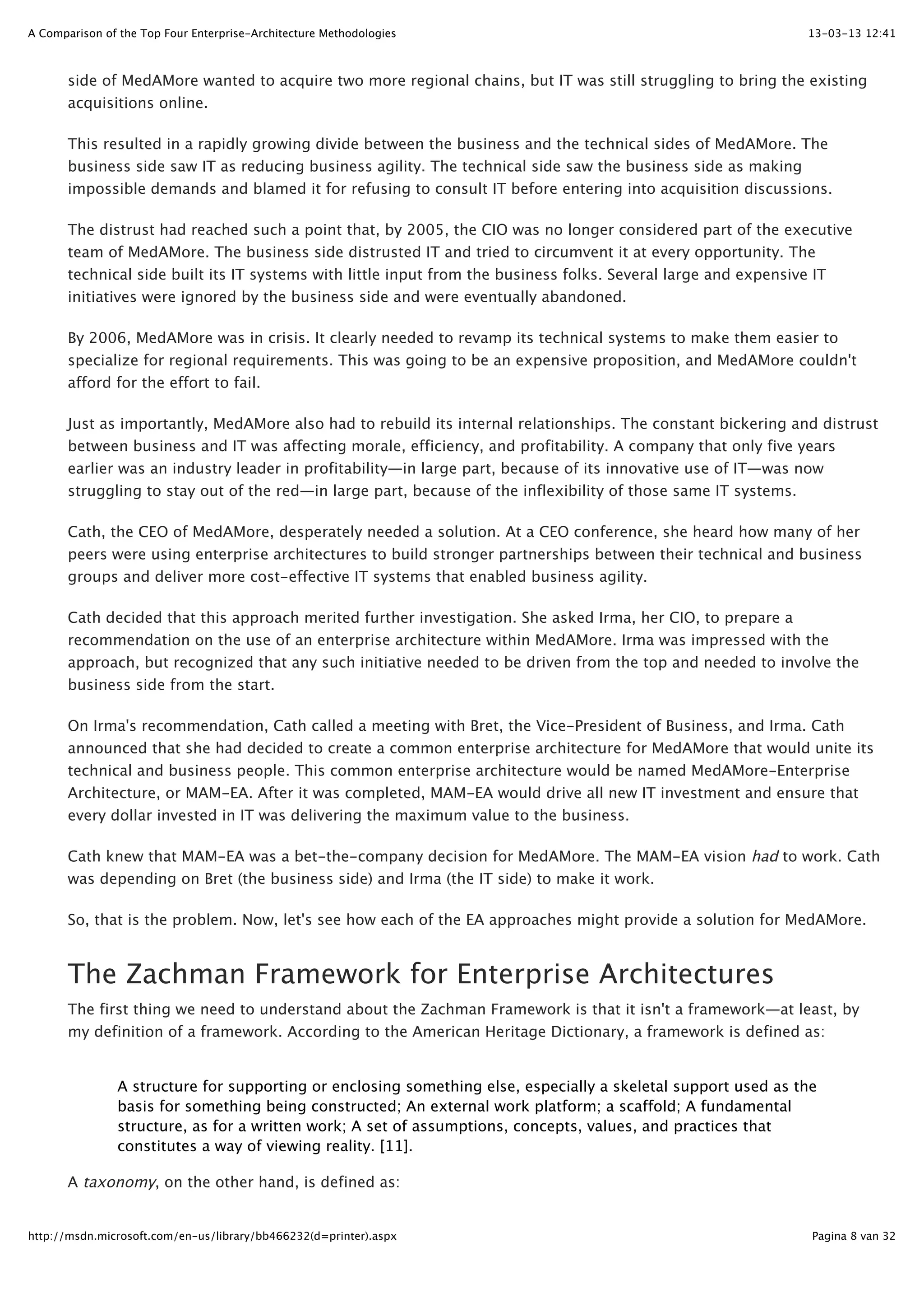 A comparison of the top four enterprise architecture methodologies | PDF