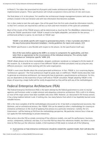 A comparison of the top four enterprise architecture methodologies | PDF