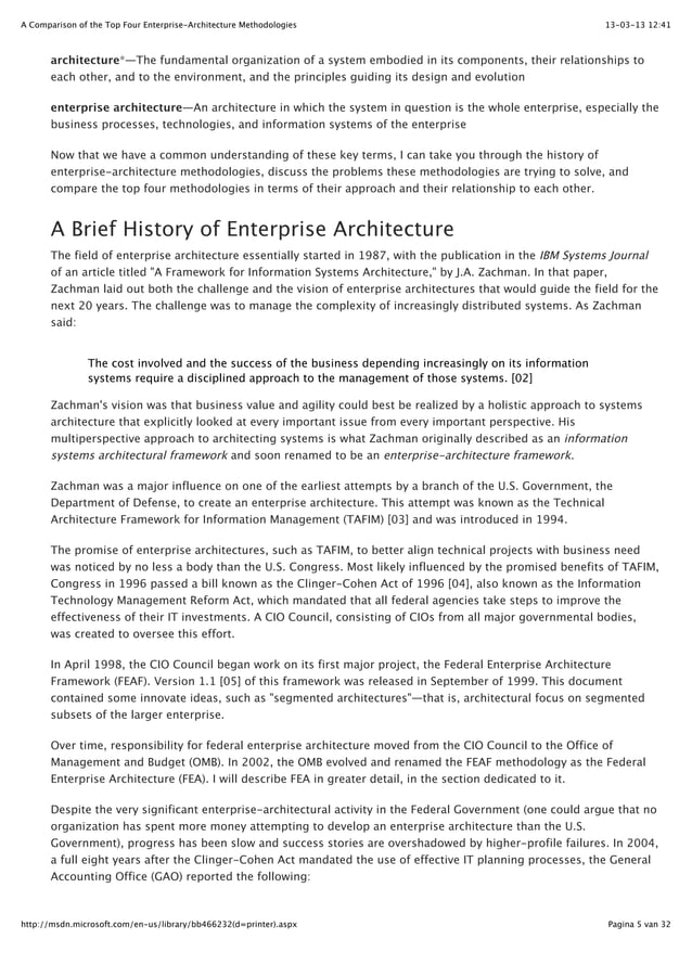 A comparison of the top four enterprise architecture methodologies | PDF