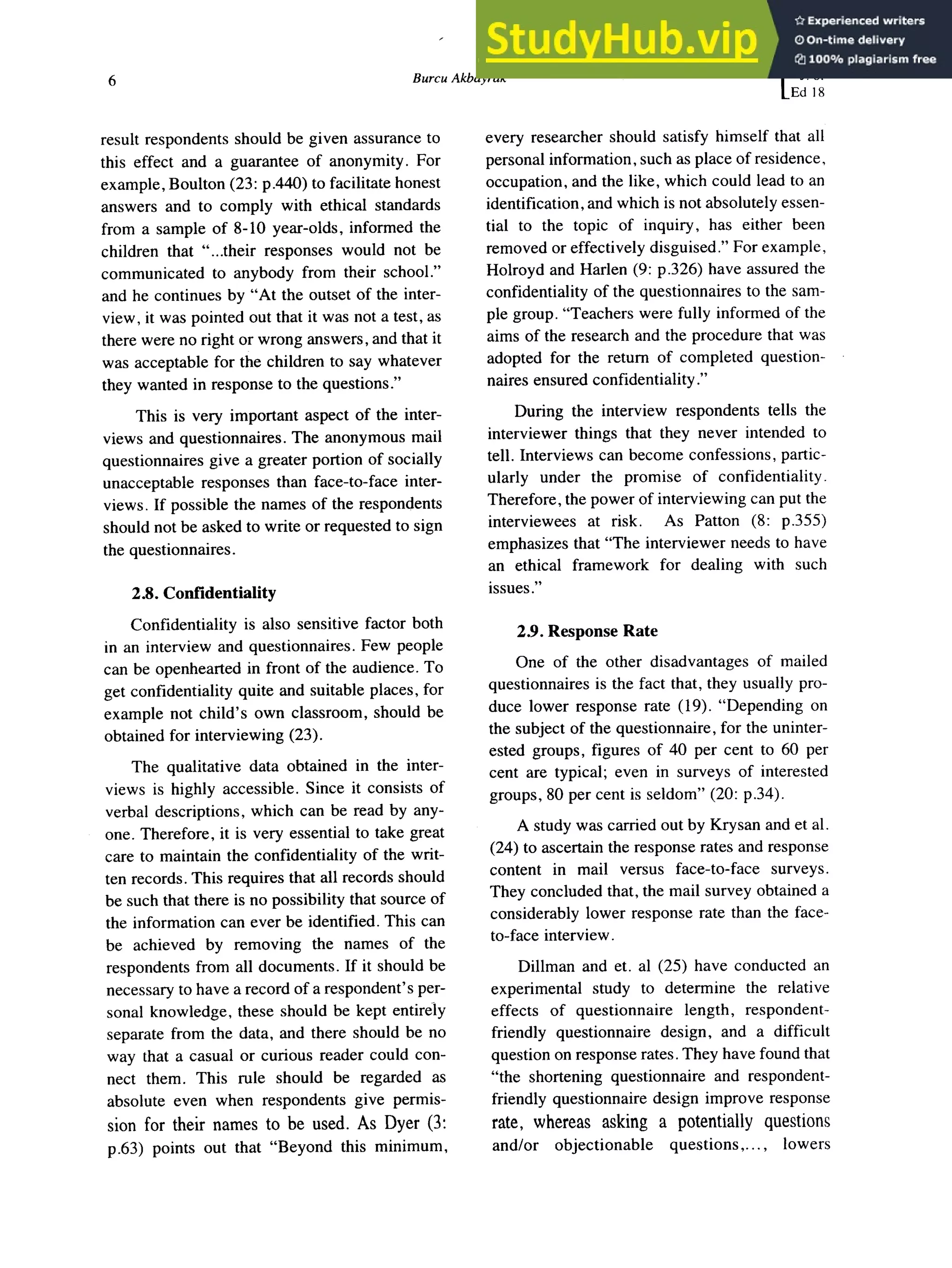 A COMPARISON OF TWO DATA COLLECTING METHODS INTERVIEWS AND ...