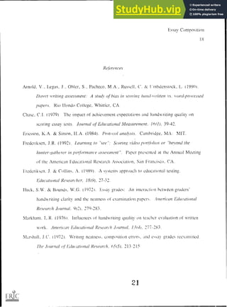 A Comparison Of Word Processed And Handwritten Essays From A ...