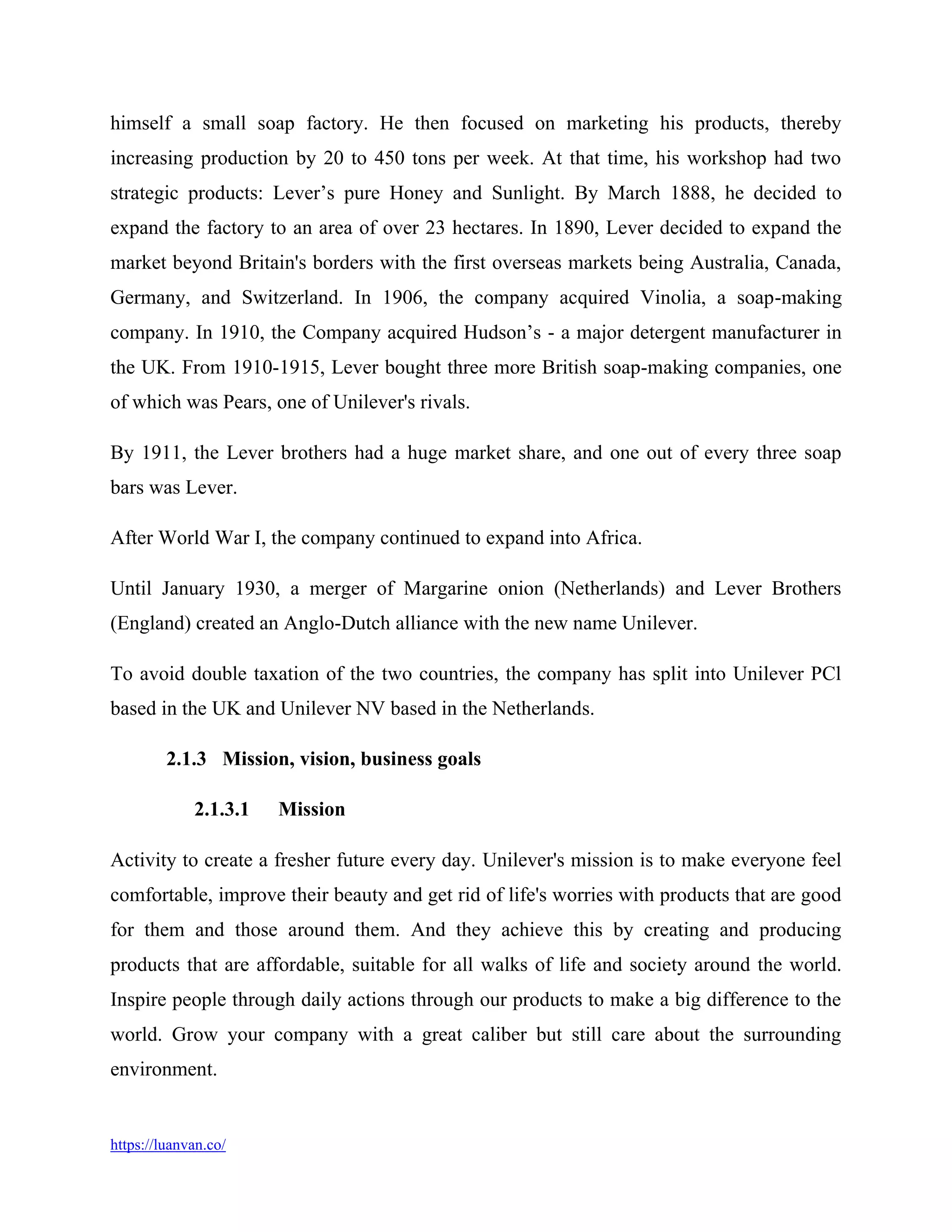 A comparison the business strategy of unilever and procter&gamble in ...