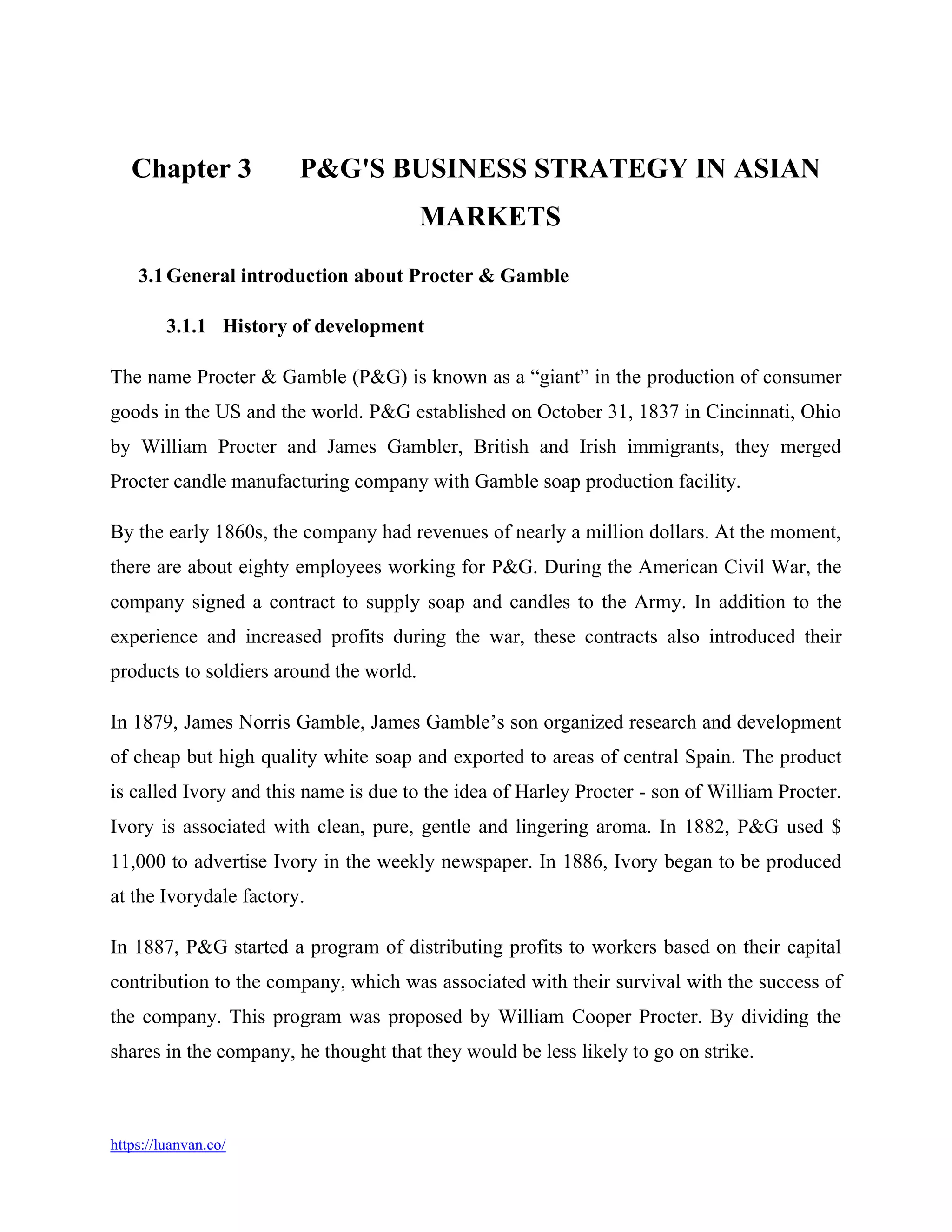 A comparison the business strategy of unilever and procter&gamble in ...