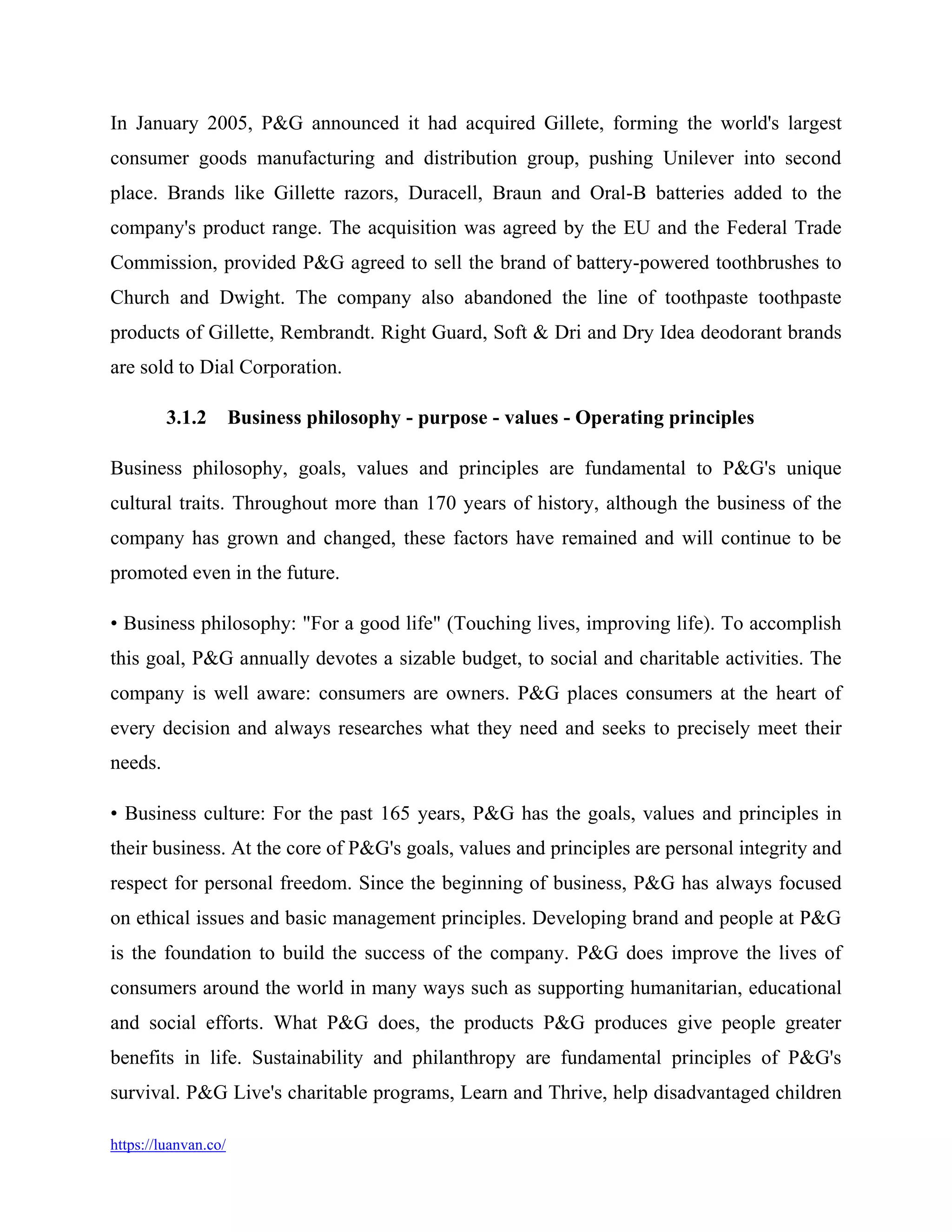 A comparison the business strategy of unilever and procter&gamble in ...