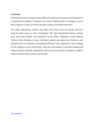 A comparison the business strategy of unilever and procter&gamble in ...