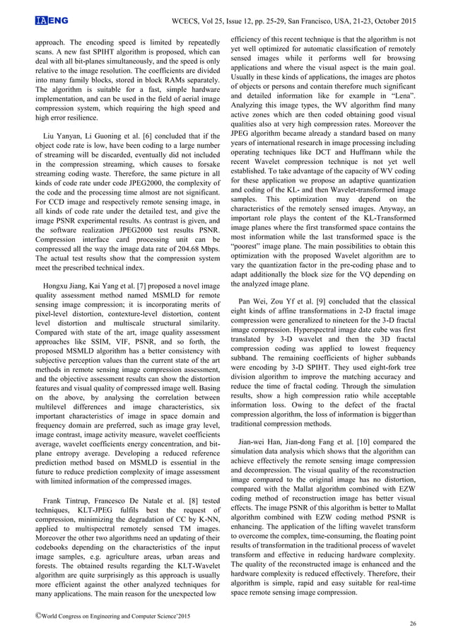 A Comparative Case Study on Compression Algorithm for Remote Sensing Images | PDF