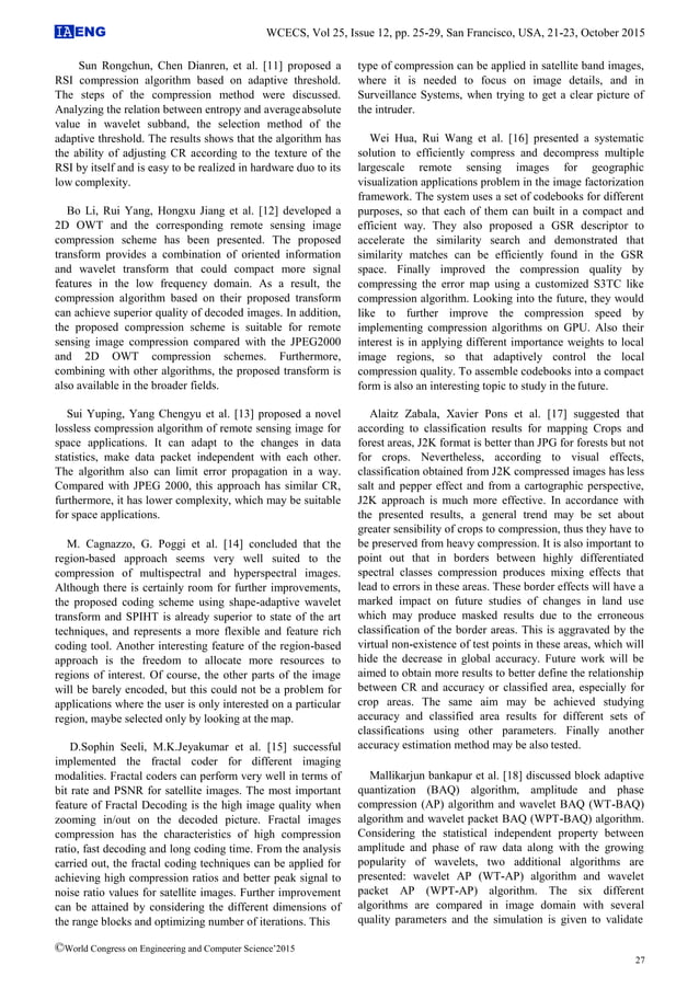 A Comparative Case Study on Compression Algorithm for Remote Sensing Images | PDF
